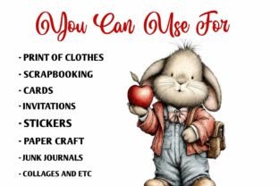 Back to School Bunny Clipart Graphic by Print Magic · Creative Fabrica