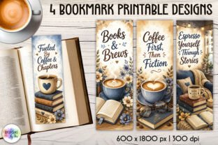 Coffee and Books Printable Bookmarks Graphic by Designs by Ira ...