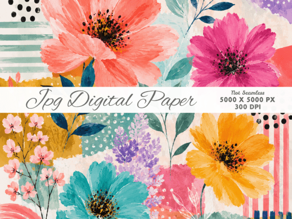 Happy Color Burst Digital Paper JPG, Bri Graphic by Craftcity ...