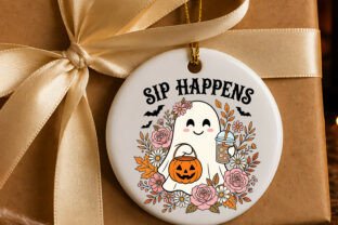 Cute Ghost Coffee Halloween PNG Graphic by HR Studio · Creative Fabrica