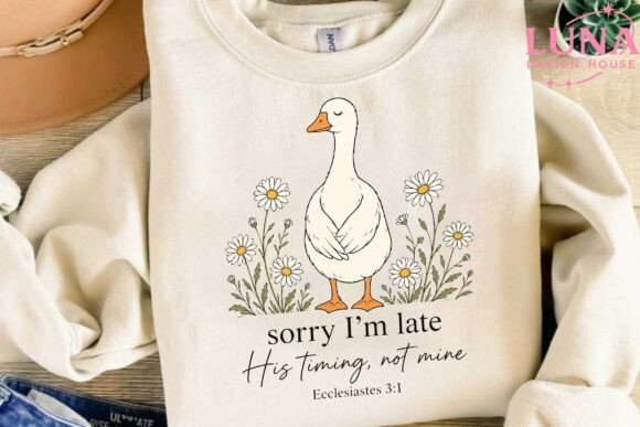 Cute Goose Daisy Christian Quote PNG Graphic by LunaDesignHouse ...