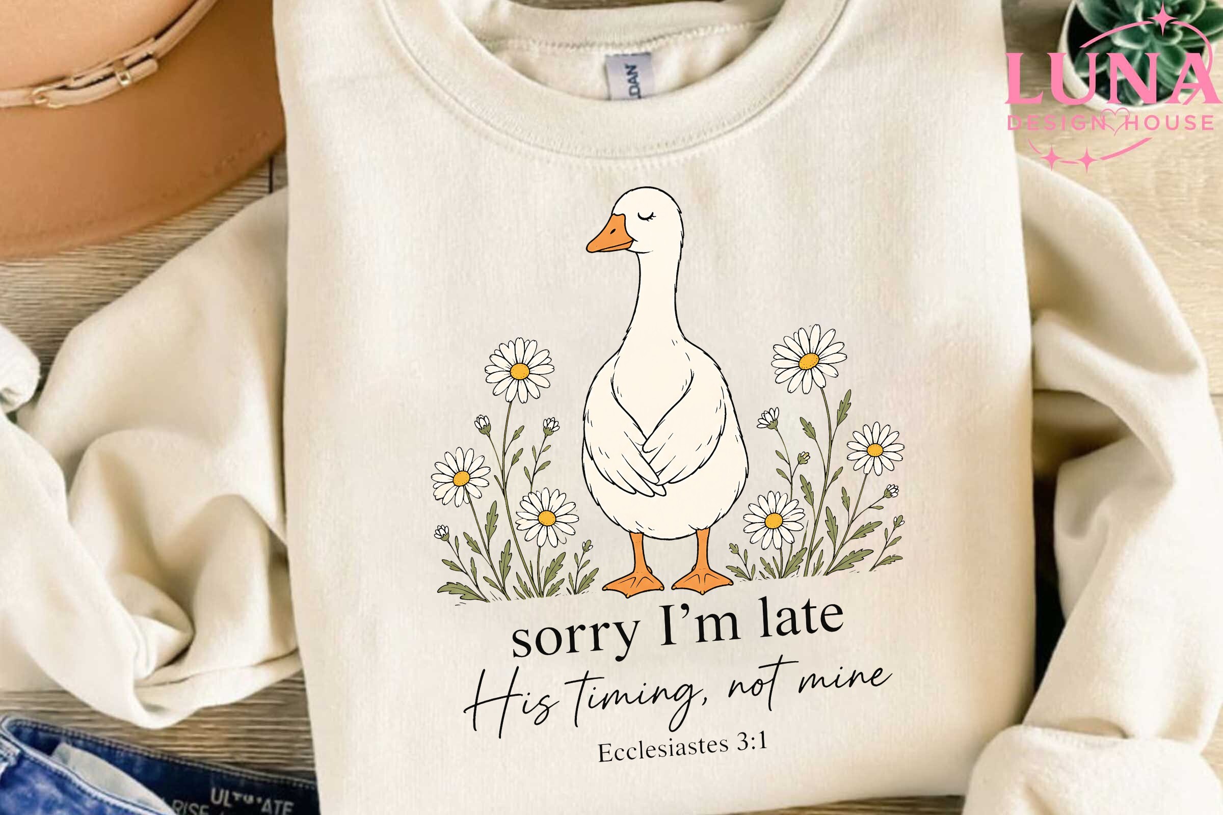 Cute Goose Daisy Christian Quote PNG Graphic by LunaDesignHouse ...