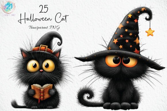 Cute Halloween Cat Clipart PNG Graphic by Craft Art · Creative Fabrica