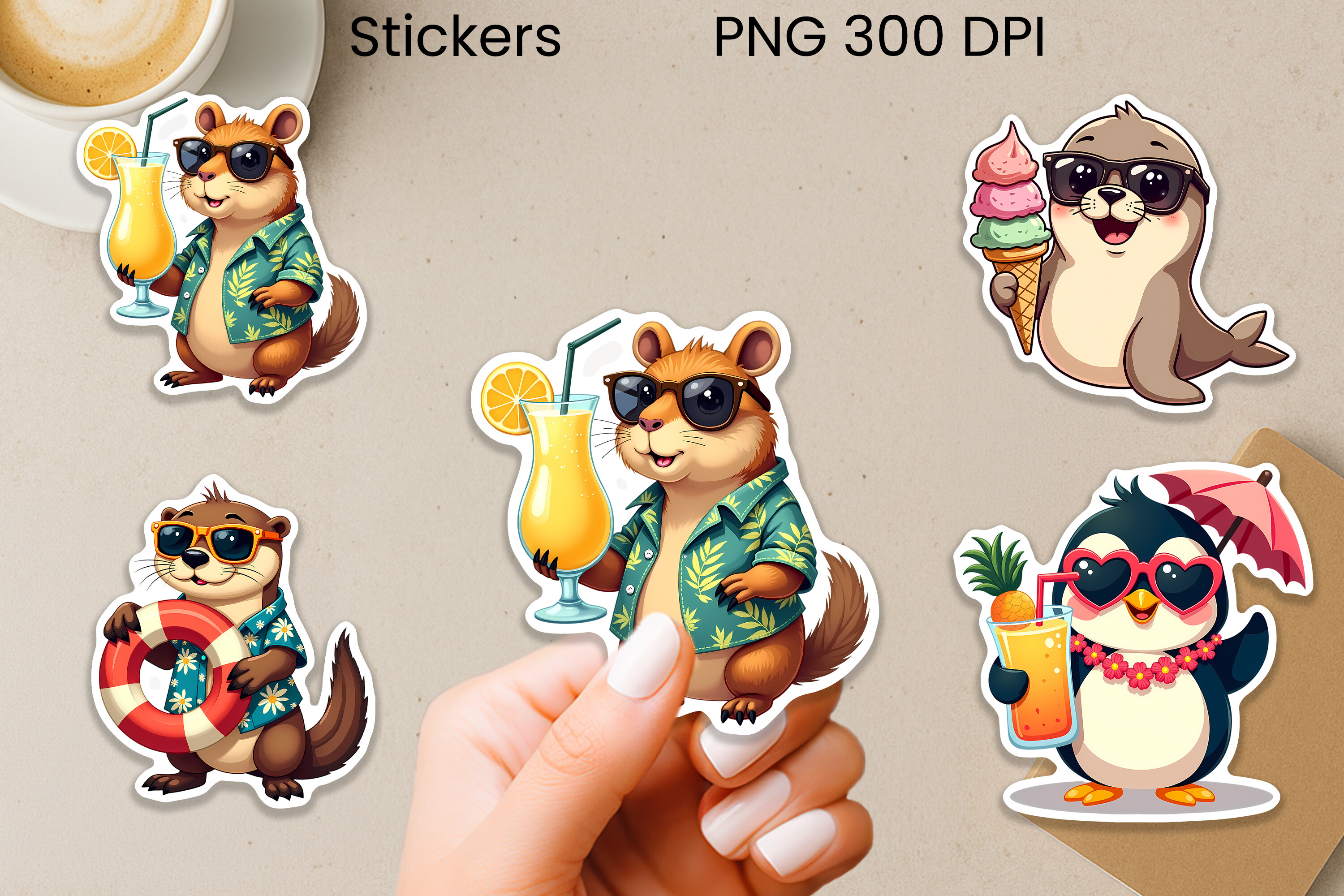 Cute Summer Sticker Printable Graphic by Svetlanakrasdesign · Creative ...