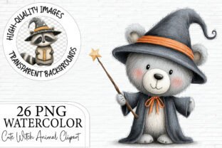 Cute Witch Animal Clipart Bundle Graphic by Artoya · Creative Fabrica