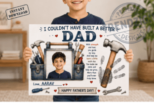 Father’s Day Crafts,Dad Handprint Graphic by TrendZign · Creative Fabrica