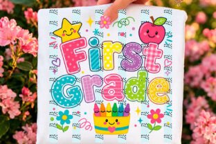 First Grade Striped Back to School Png Graphic by Design December ...