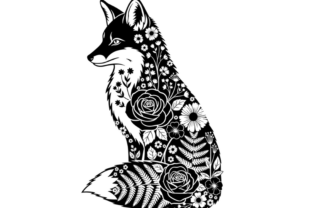 Floral Fox Silhouette SVG Cut File Graphic by soikotcbd · Creative Fabrica