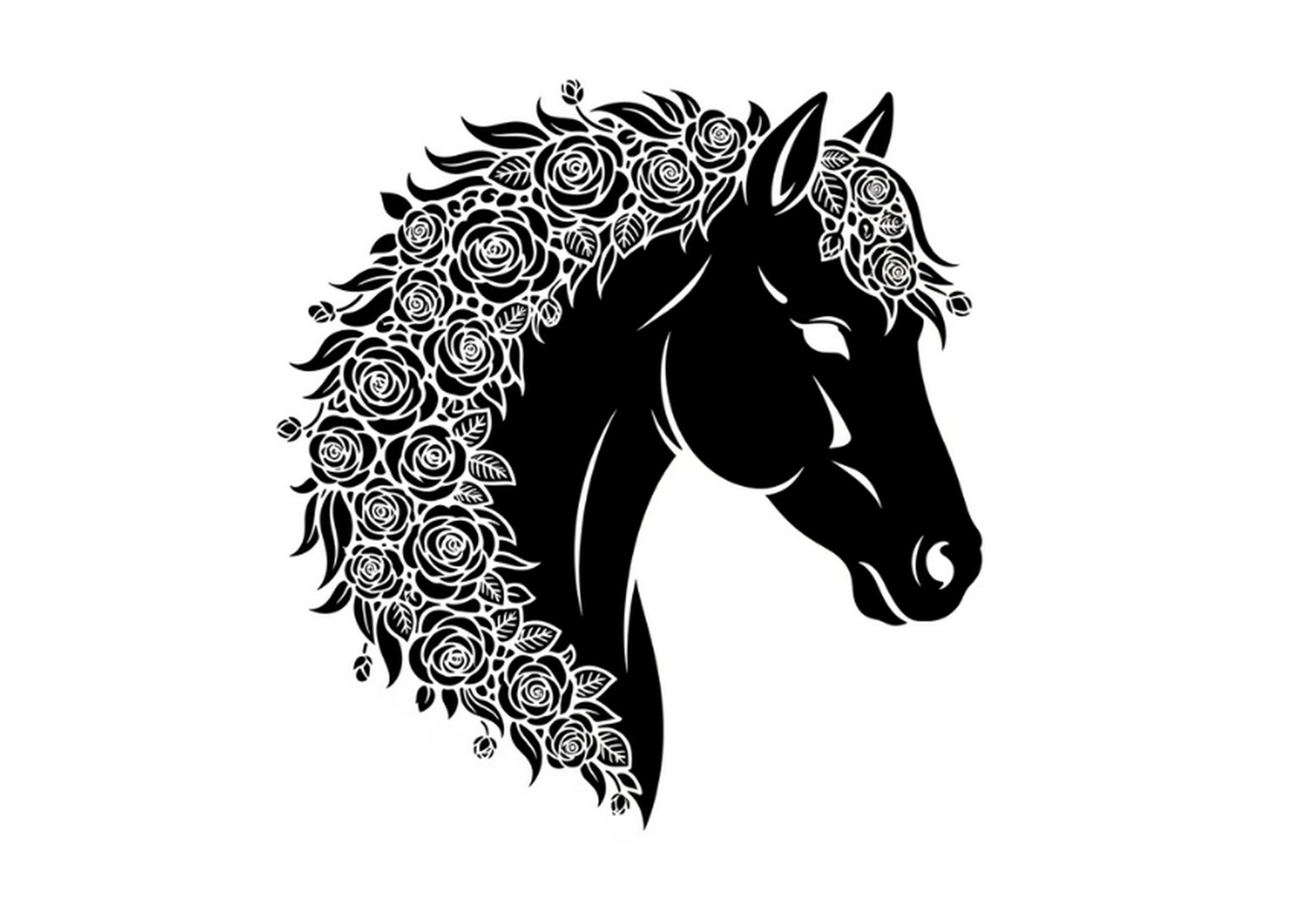 Floral Horse Head Silhouette SVG Graphic by soikotcbd · Creative Fabrica
