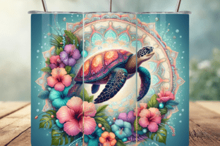Floral Mandala Turtle Tumbler Wrap PNG Graphic by ZARA STORE · Creative ...