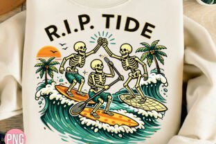 Funny RIP Tide Skeleton Surfing PNG Graphic by Moon Digital · Creative ...
