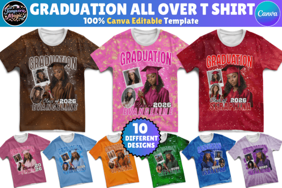 Graduation 3d All over Shirt Template Graphic by Tempvora Magic ...