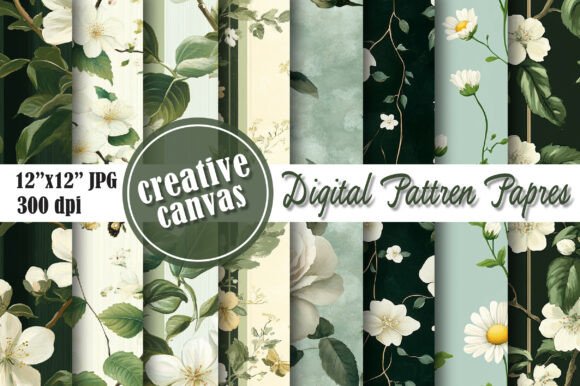 Green Vintage Floral Seamless Pattern Graphic by Creative Canvas ...