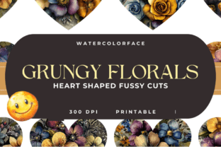Grungy Chalkboard Floral Hearts Graphic by WatercolorFace · Creative ...