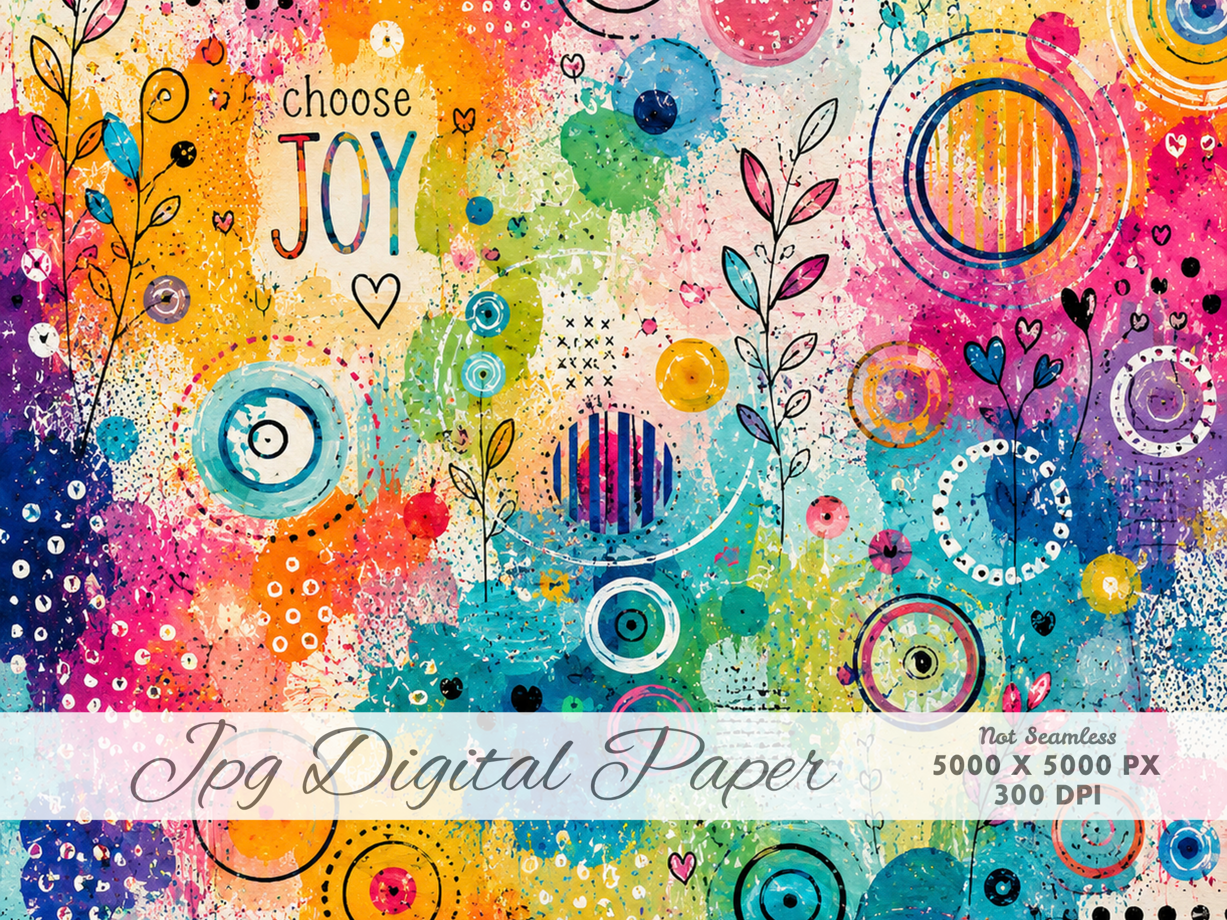 Happy Color Burst Digital Paper JPG, Bri Graphic by Craftcity ...