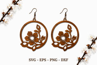 Hibiscus Flower Earrings SVG Laser Cut · Creative Fabrica