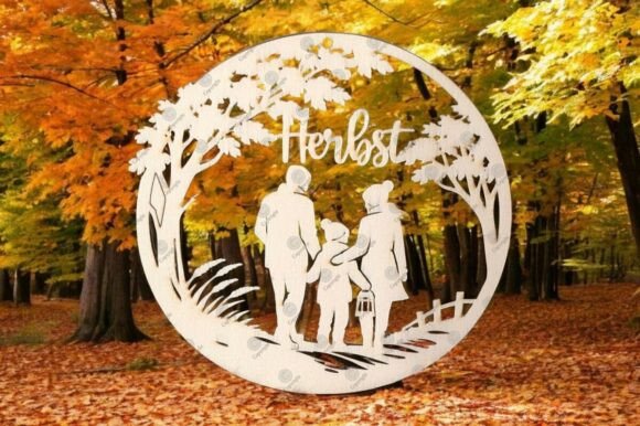 Kranz Herbst |Familie Im Wald| SVG Datei · Creative Fabrica