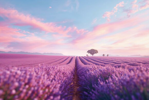 Lavender Fields Background Wallpaper Graphic by Sania Graphics ...