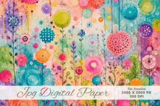 Magic Dot Parade Digital Paper JPG, Colo Graphic by Craftcity ...