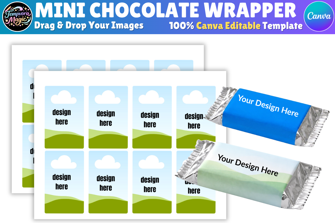 Mini Chocolate Wrapper Canva Template Graphic by Tempvora Magic ...