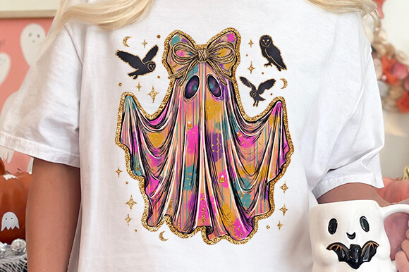 Neon Glitter Ghost PNG Graphic by SVGcrafts · Creative Fabrica