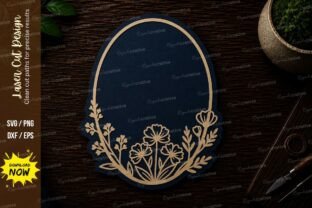 Oval Wildflower Frame Laser Cut SVG File · Creative Fabrica