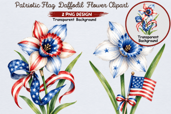 Patriotic Daffodil Flower PNG Clipart Graphic by Craftoria · Creative ...