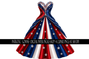 Patriotic Gown Clipart Graphic by Digital Paper Packs · Creative Fabrica