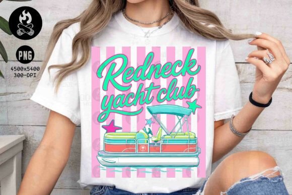 Pontoon Boat Vertical Pink Stripes PNG Graphic by Campfire Stories ...