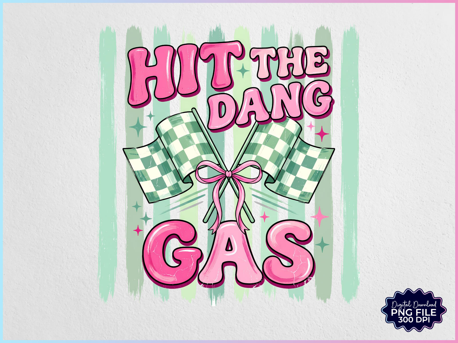 Preppy Hit the Dang Gas Racing Flags PNG Graphic by Creative Community ...