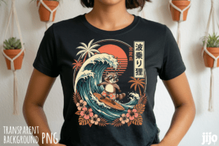 Raccoon Surfing Wave Hawaii PNG Graphic by jijopero · Creative Fabrica