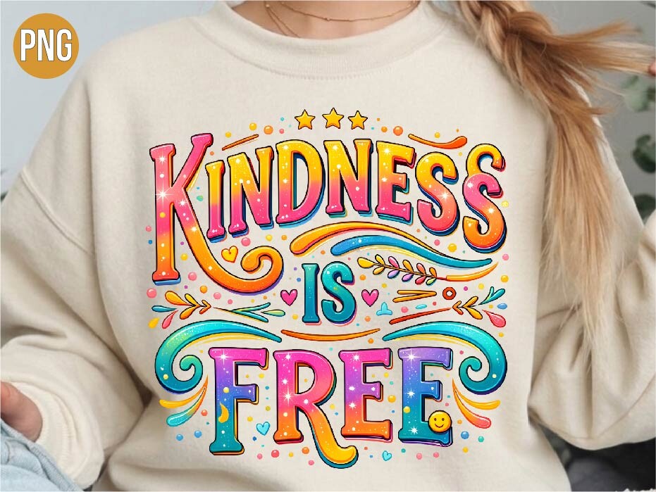Retro Kindness is Free Typography PNG Graphic by Aria Creates ...