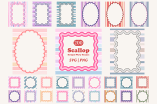Scallop Wavy Frame Clipart Bundle Graphic by Kusumaillustration ...