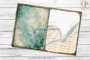 Shabby Blues Journal Pages Backgrounds Graphic by CozyPrint Studio Co ...