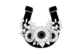 Sunflower Horseshoe Lucky Charm SVG Graphic by soikotcbd · Creative Fabrica