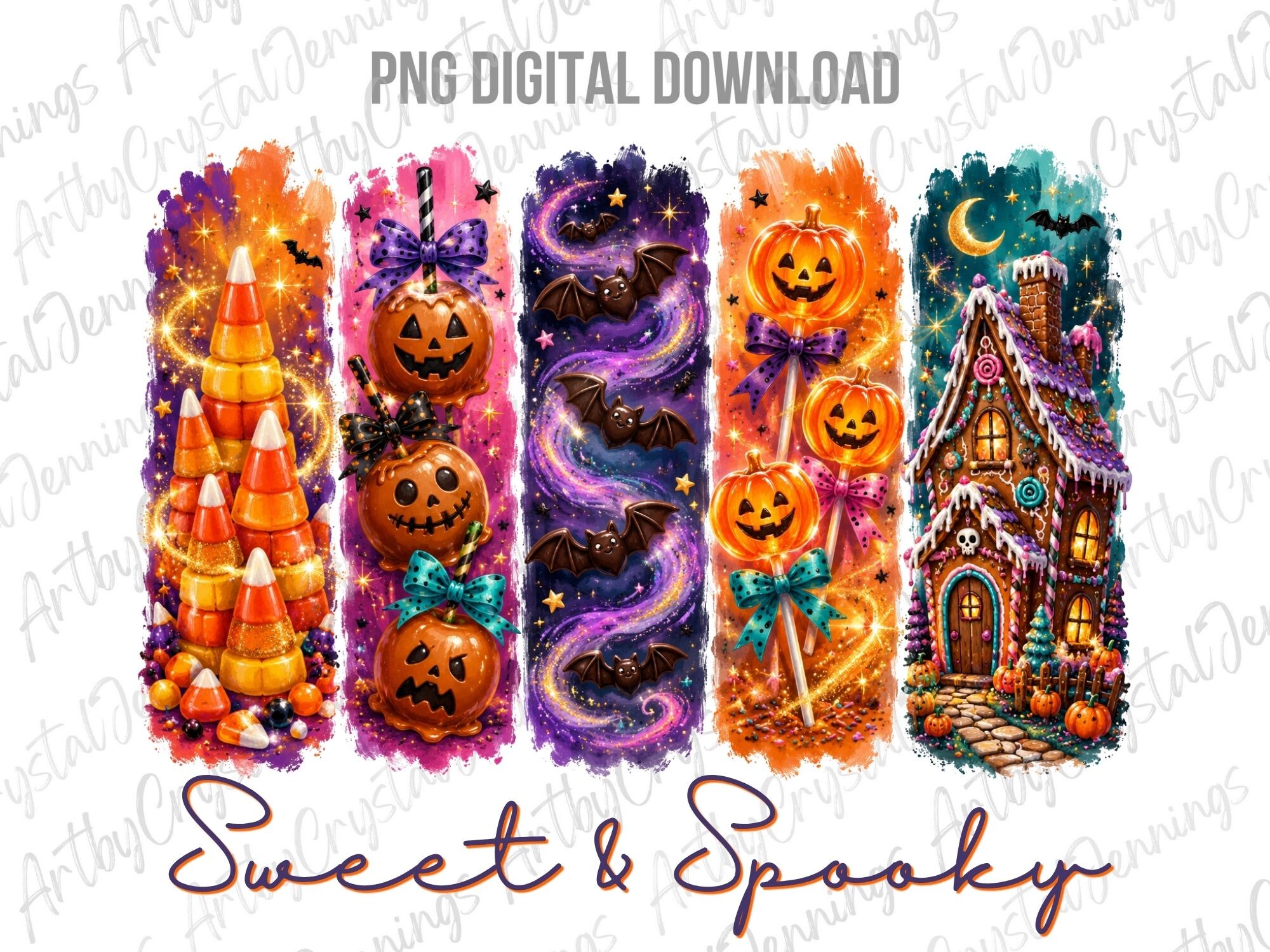 Sweet & Spooky Halloween Brushstroke PNG Graphic by ...