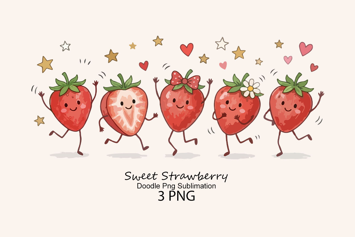 Sweet Strawberry Doodle Png Sublimation Graphic by Dreamy Art ...