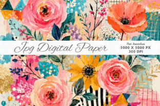 Vibrant Abstract Collage Papers JPG Graphic by Craftcity · Creative Fabrica