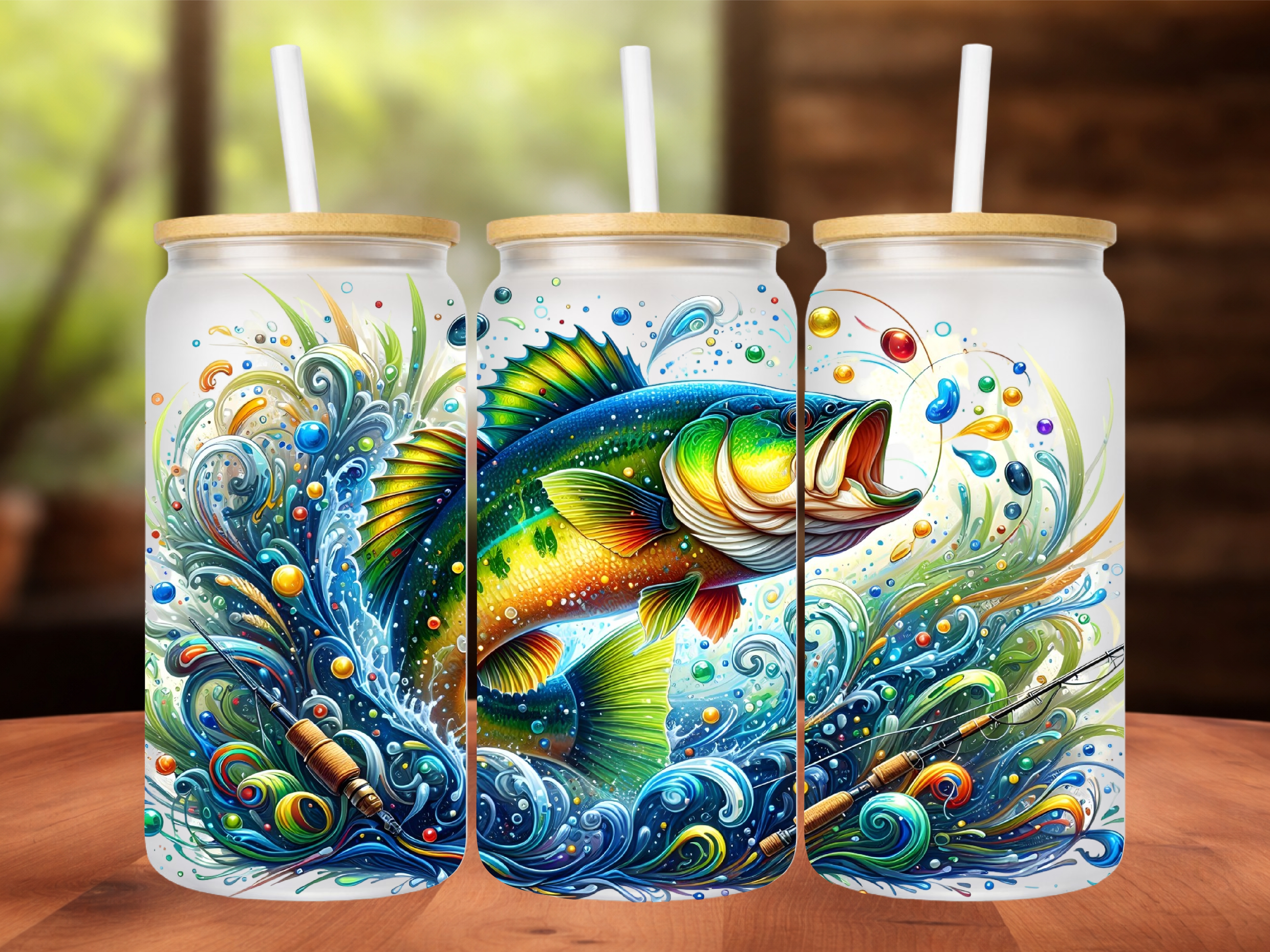 Vibrant Bass Fish 16oz Tumbler Wrap PNG Graphic by shimuakter0786 ...