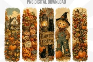 Vintage Harvest Festival Brushstroke PNG Graphic by ...