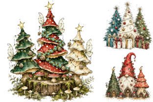 Watercolor Christmas Tree Clipart Bundle Graphic by Aspect_Studio ...