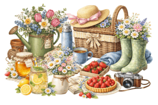 40 Spring Cottage Core Clipart PNG Graphic by SnapBloomCo · Creative ...