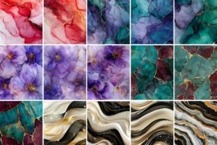 Alcohol Ink Marble Digital Paper Graphic by Attractions Artist ...