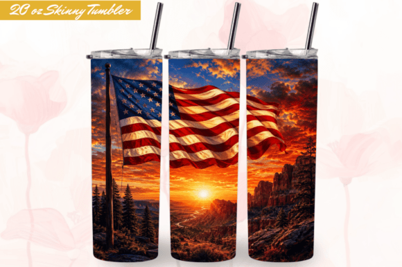 American Flag 20oz Skinny Tumbler Wraps Graphic by Graphics Expert ...