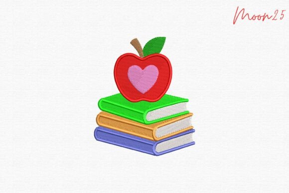 Apple Book Stack Teacher Appreciation · Creative Fabrica