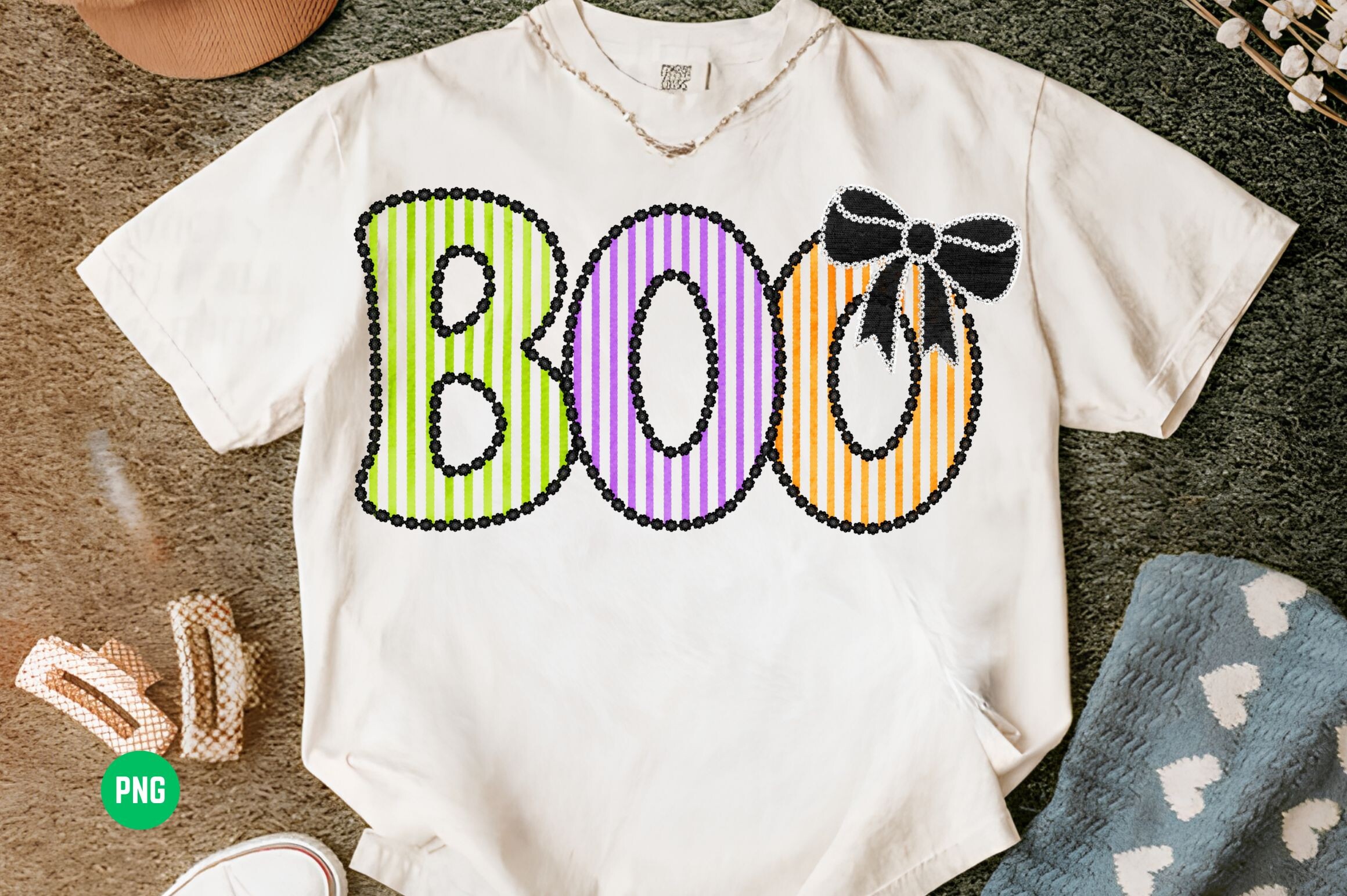 Boo Seersucker Coquette Bow, Halloween Graphic by Design Moment ...