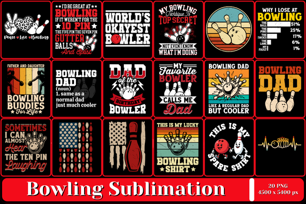 Bowling Sublimation PNG Bundle Graphic by FabiCraft99 · Creative Fabrica