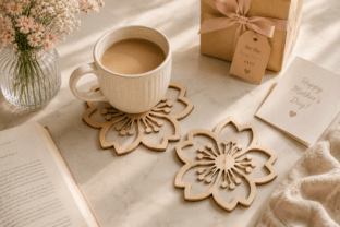 Cherry Blossom Coaster Laser Cut SVG · Creative Fabrica