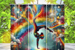 Colorful Gymnastics Rainbow Tumbler Wrap Graphic by Art Zone · Creative ...