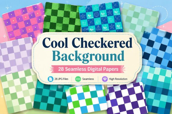 Cool Checkered Digital Background Papers Graphic by T.D. House ...